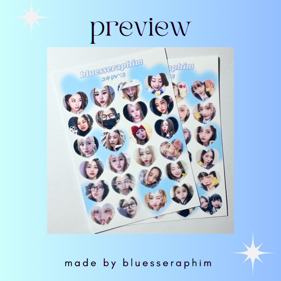 Le Sserafim Heart Stickers - Etsy