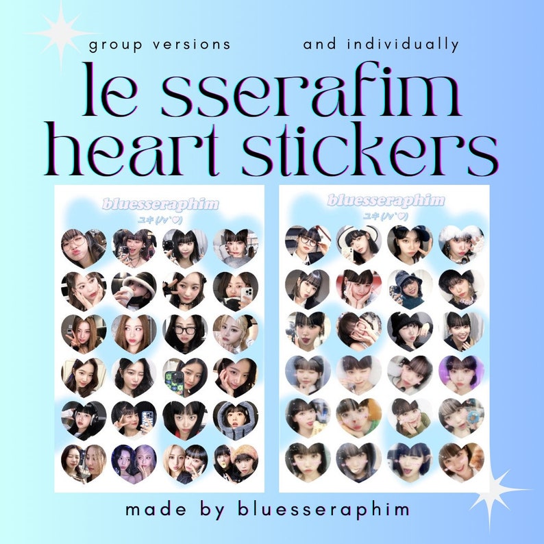 Le Sserafim Heart Stickers - Etsy