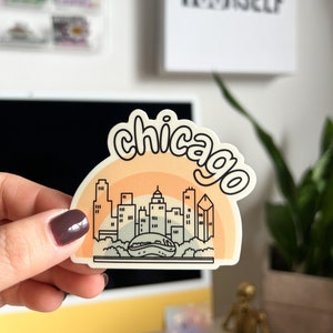 CHICAGO Skyline Sticker, Chicago Sticker, Chicago Gifts, Waterproof ...
