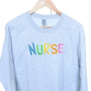 Embroidered Nurse Sweatshirt, Nurse's Week, Nurse Graduation Gift, RN ...