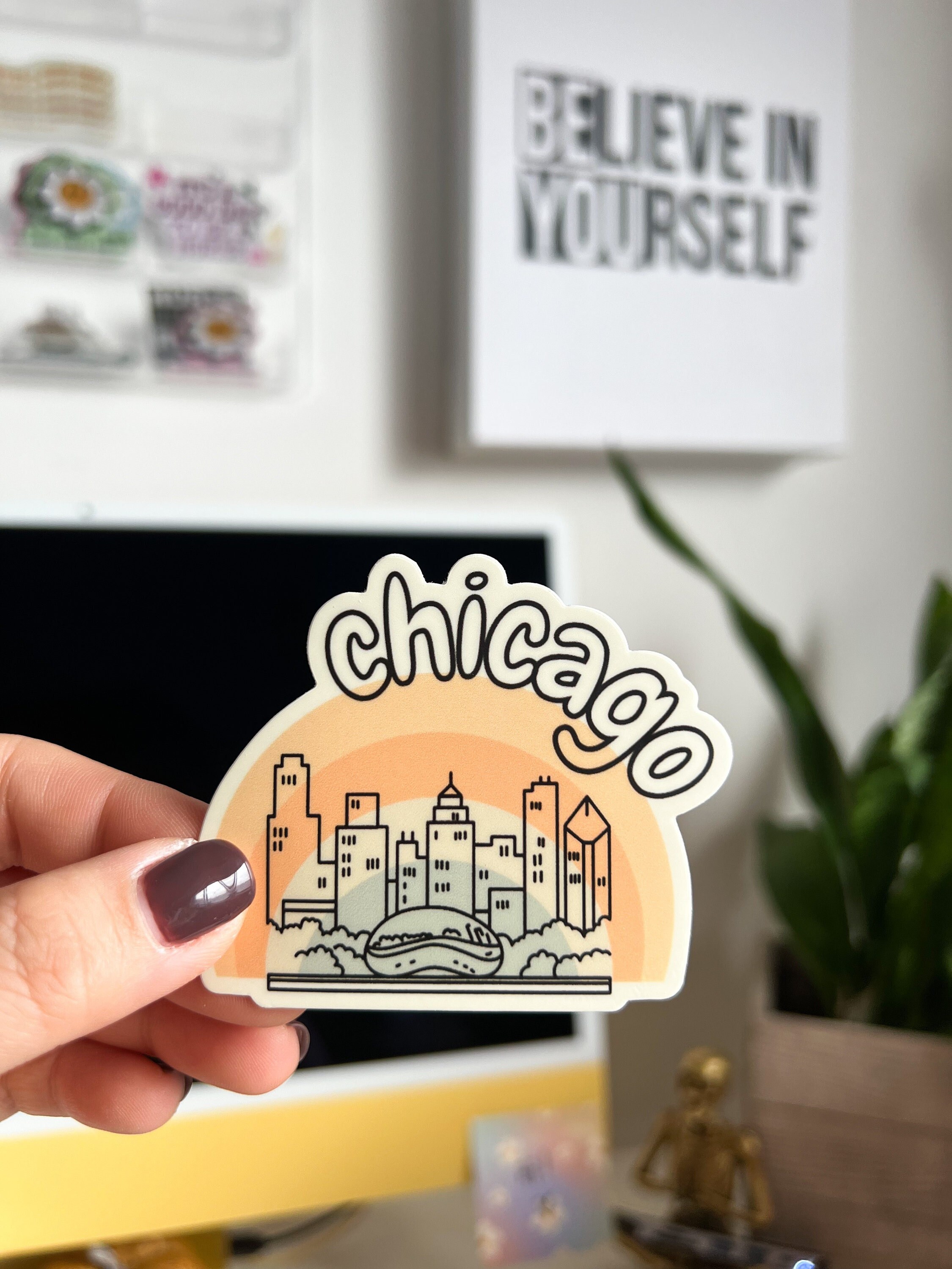 CHICAGO Skyline Sticker, Chicago Sticker, Chicago Gifts, Waterproof ...