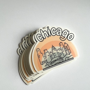 CHICAGO Skyline Sticker, Chicago Sticker, Chicago Gifts, Waterproof ...