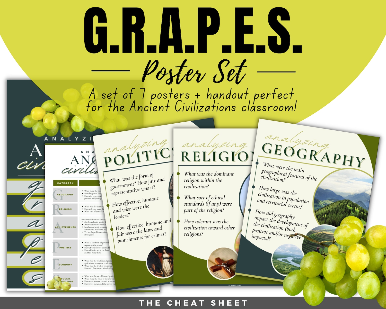 G.R.A.P.E.S. Ancient Civilizations Poster Set! Posters for the High ...