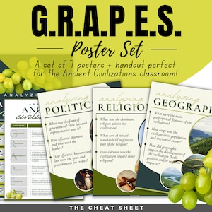 G.R.A.P.E.S. Ancient Civilizations Poster Set! Posters for the High ...
