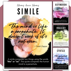 Literary Device Posters for the High School or Middle School English ...