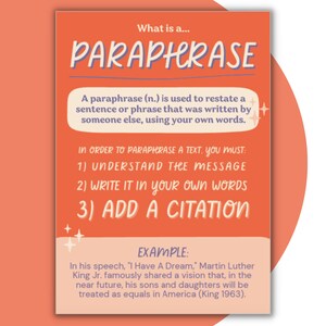 Quote, Paraphrase & Summary Posters; Posters for the High School or ...
