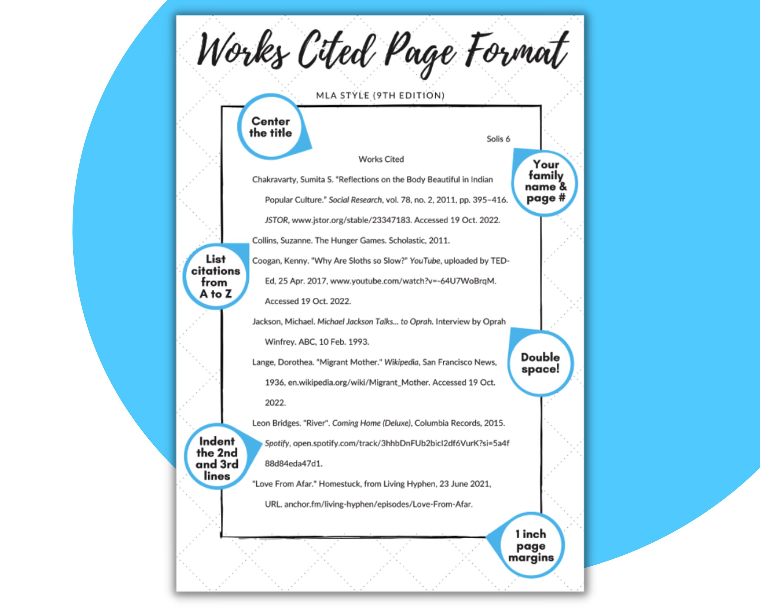 MLA Works Cited Posters; Posters for the High School or Middle School ...