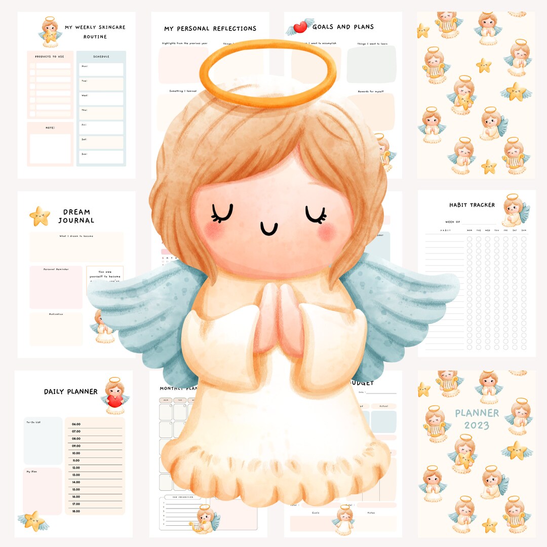 Angel Digital Planner Printable Weekly Planner Monthly Planner Good ...