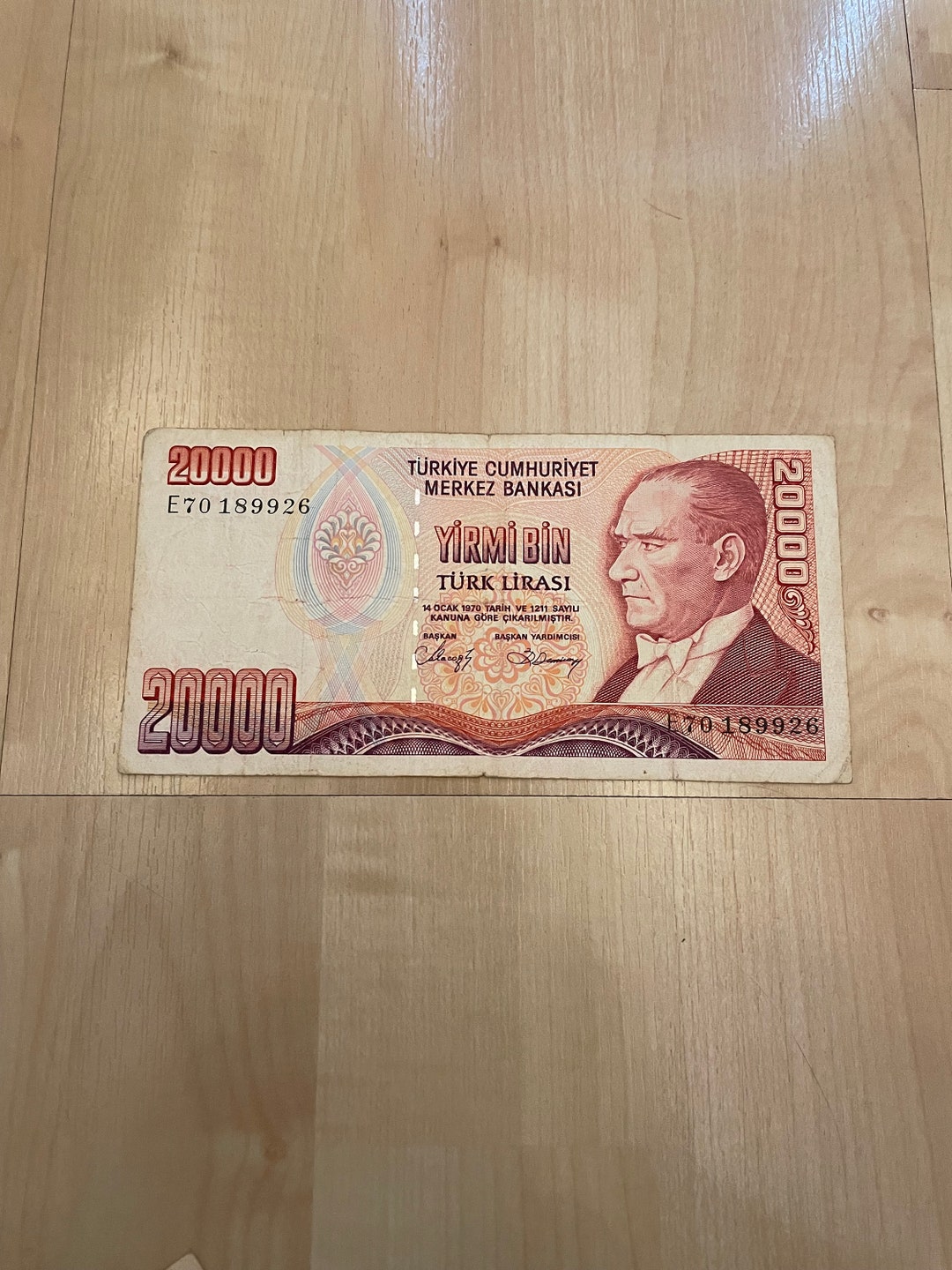 20000 Turkish Lira Banknote 1970 - Etsy