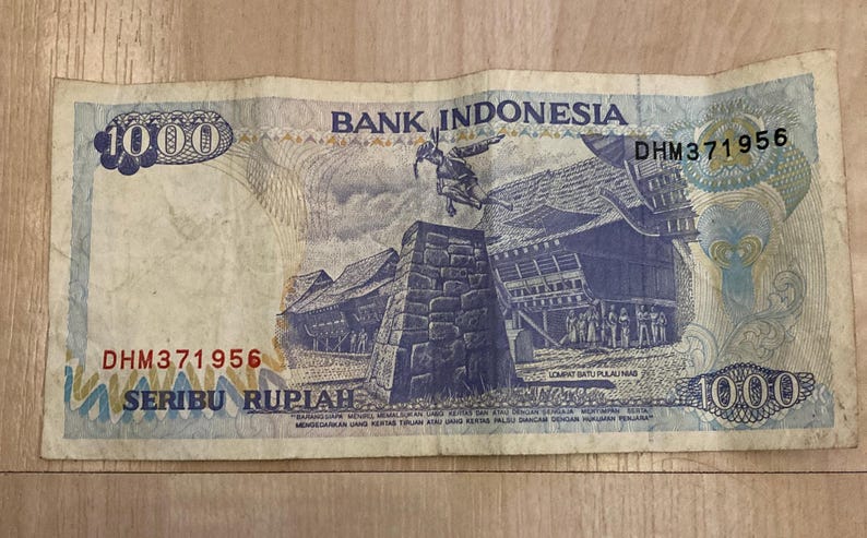 Indonesia 1000 Seribu Rupiah 1992 Banknote - Etsy