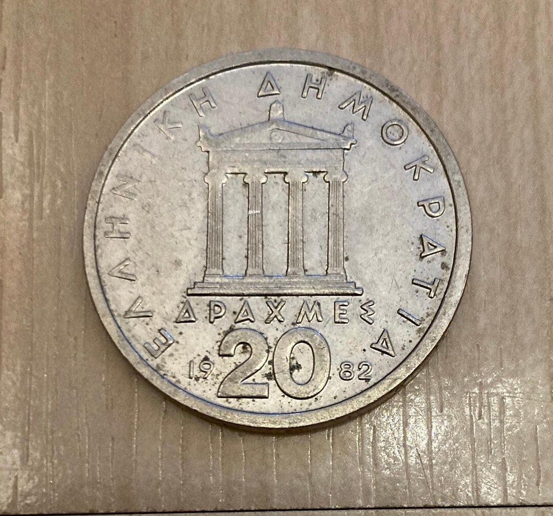 Greek 20 Drachmas 1982 Coin - Etsy