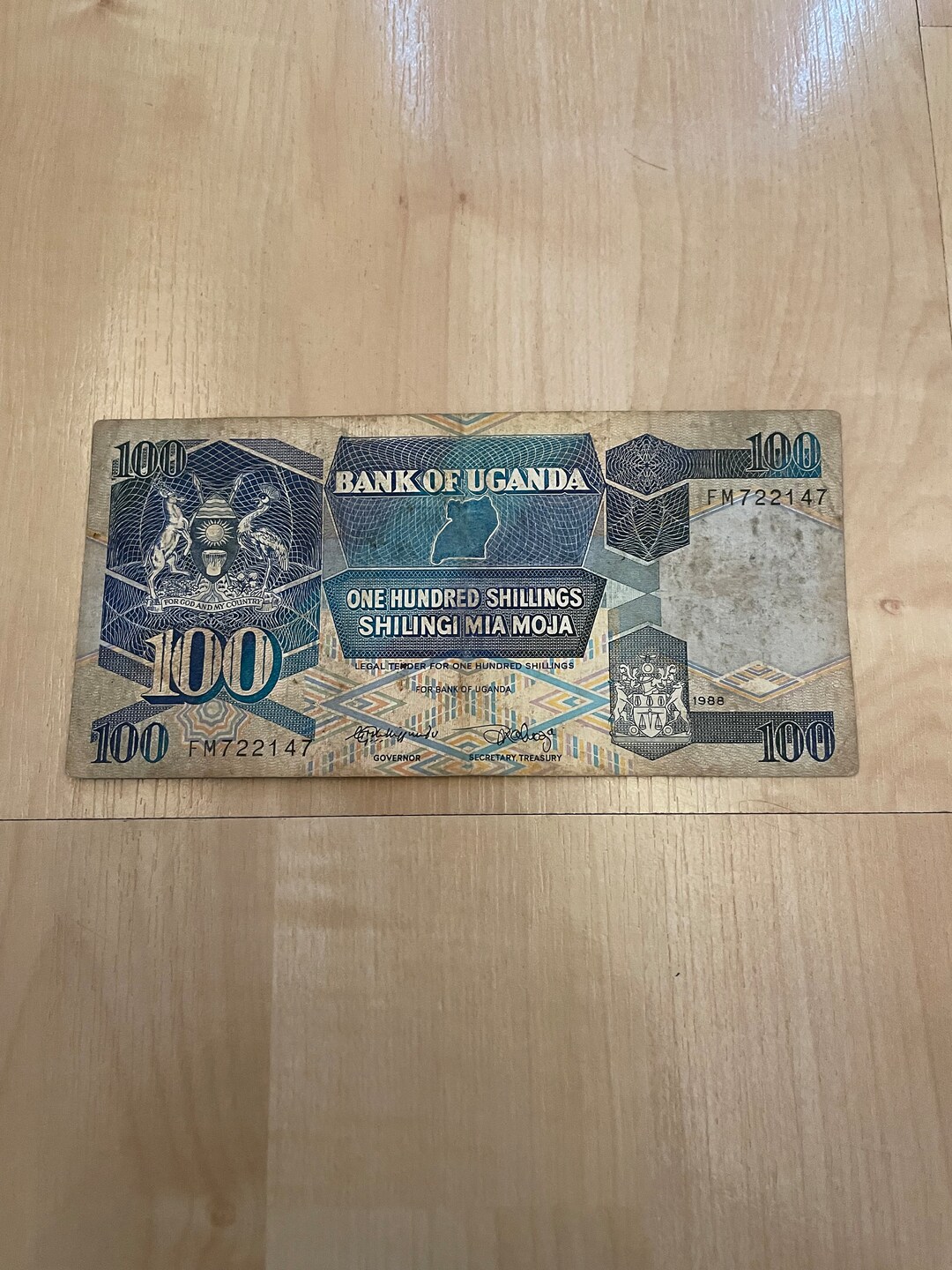 Uganda 100 Shillings 1988 Banknote. - Etsy