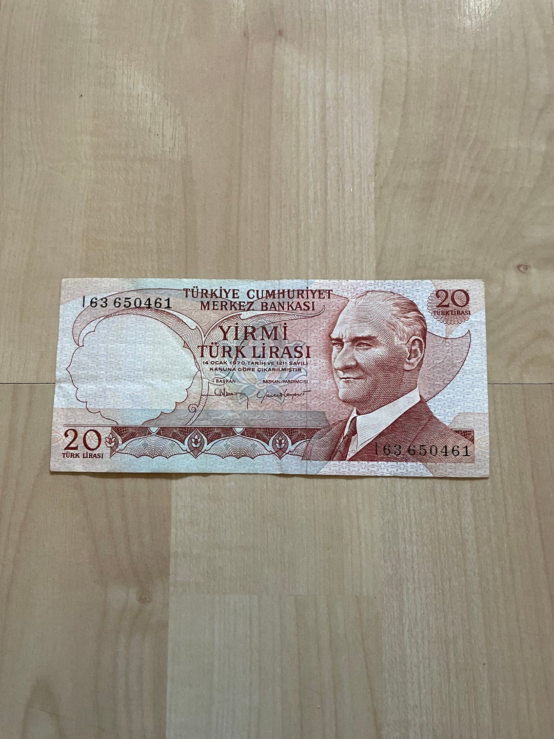 20 Turkish Lira Banknote 1970 . - Etsy