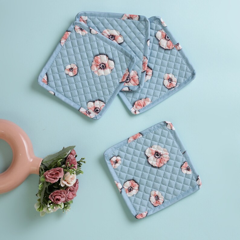 Square Fabric Coasters, Fabriqly, Reusable Fabric Coaster,handmade ...