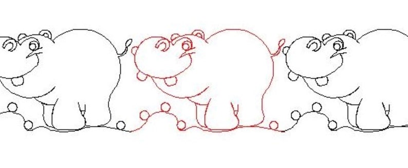 1609 Hippo Border P2p - Etsy