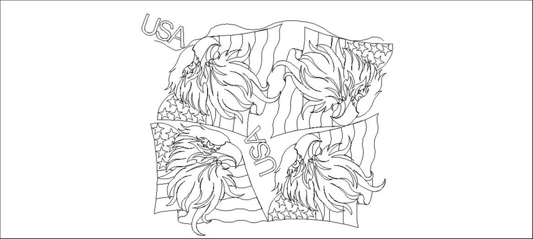 1014 American Flag and Eagle 1 Panto - Etsy