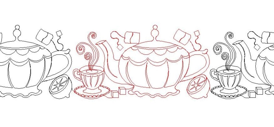 2149 Tea Time Border P2p - Etsy