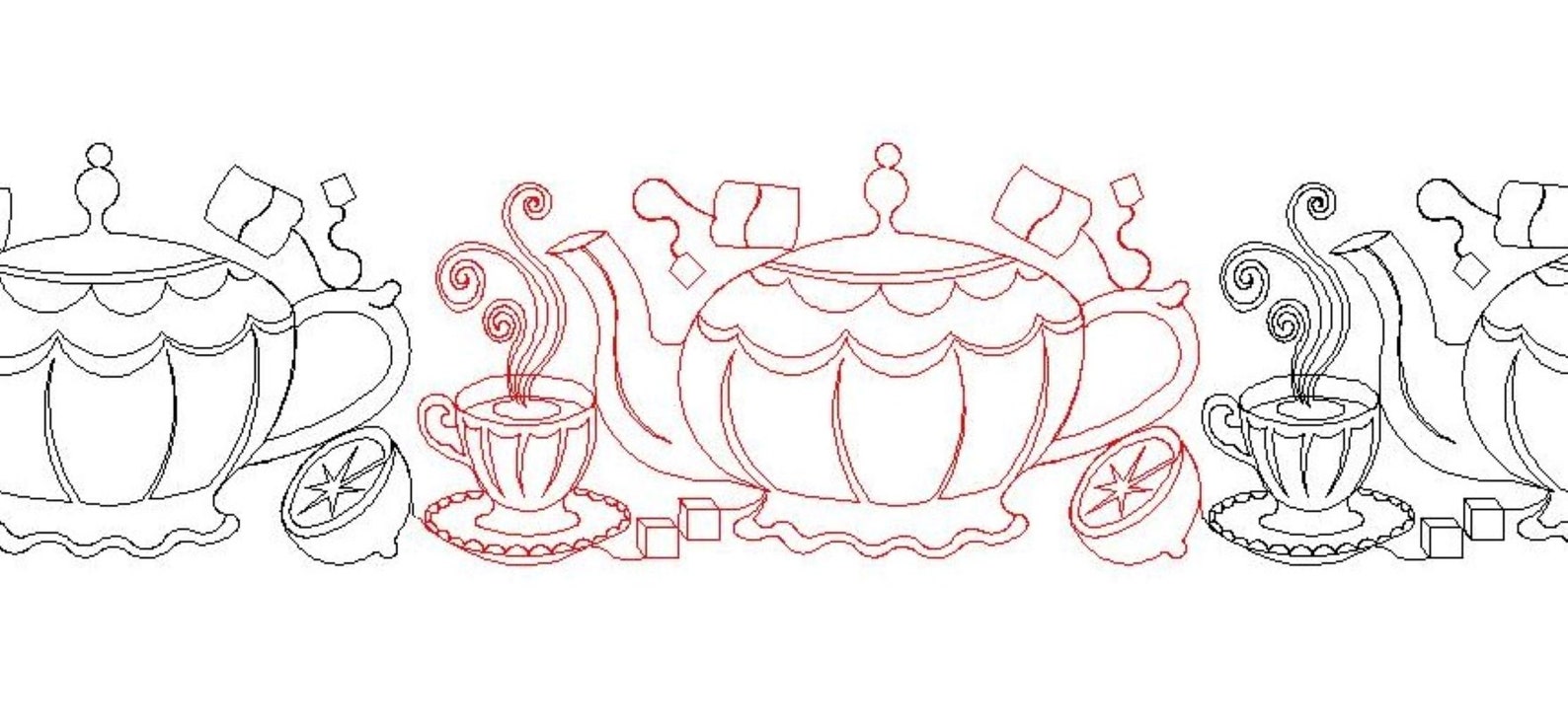 2149 Tea Time Border P2p - Etsy