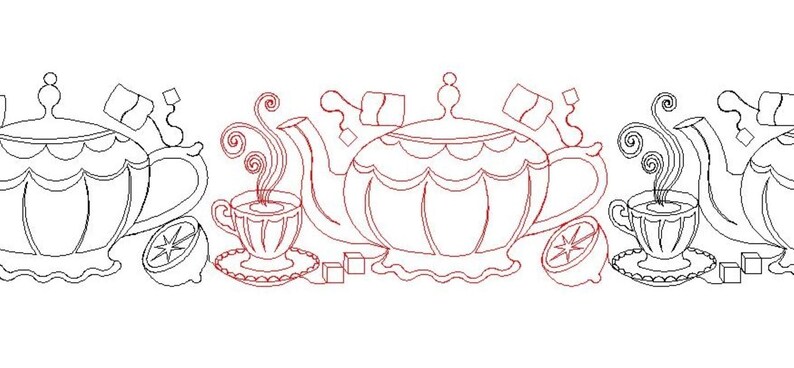 2149 Tea Time Border P2p - Etsy