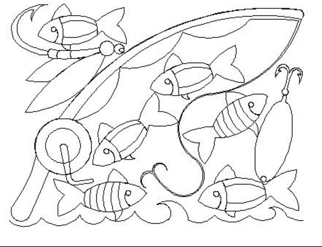 1357 Fishing Rod and Lure Border P2p - Etsy