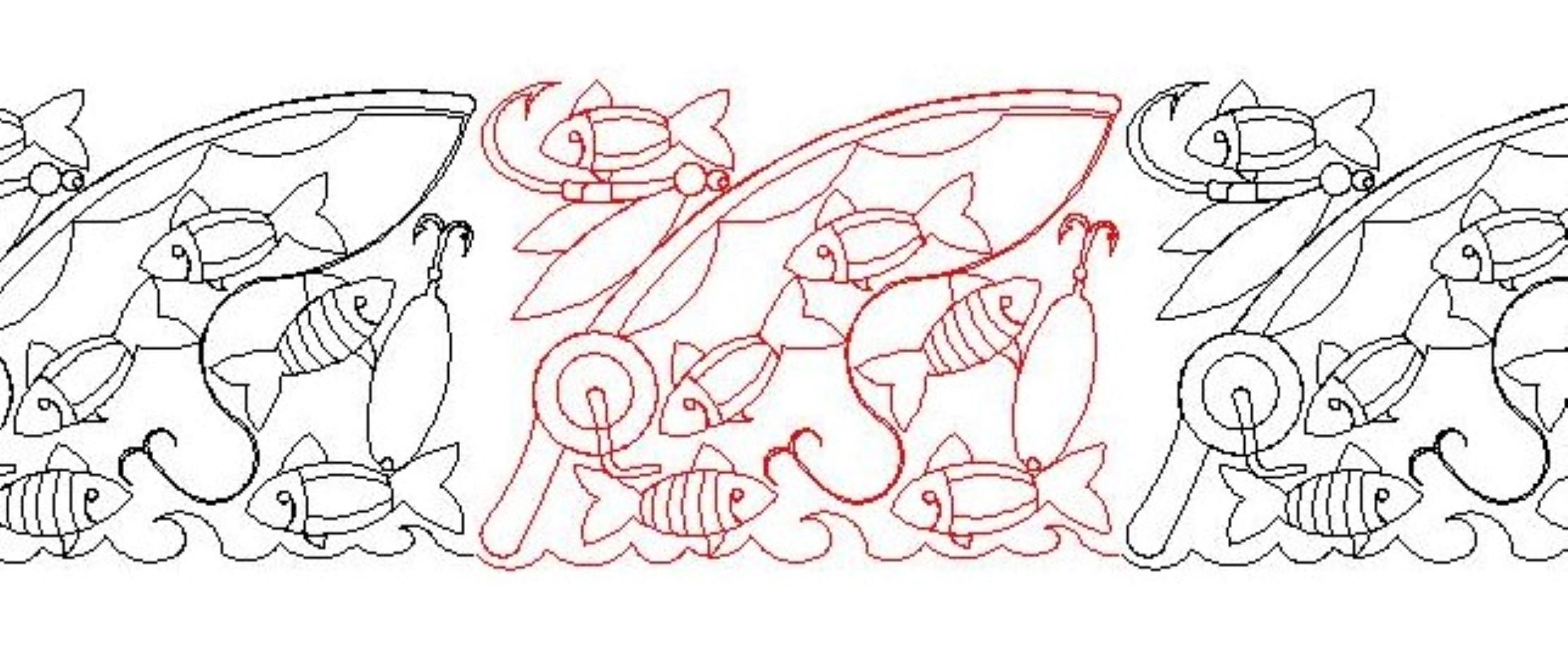 1357 Fishing Rod and Lure Border P2p - Etsy