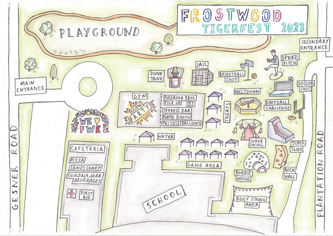 A4 Digital Download Events and Campus Map // Custom Festival, Fete and ...