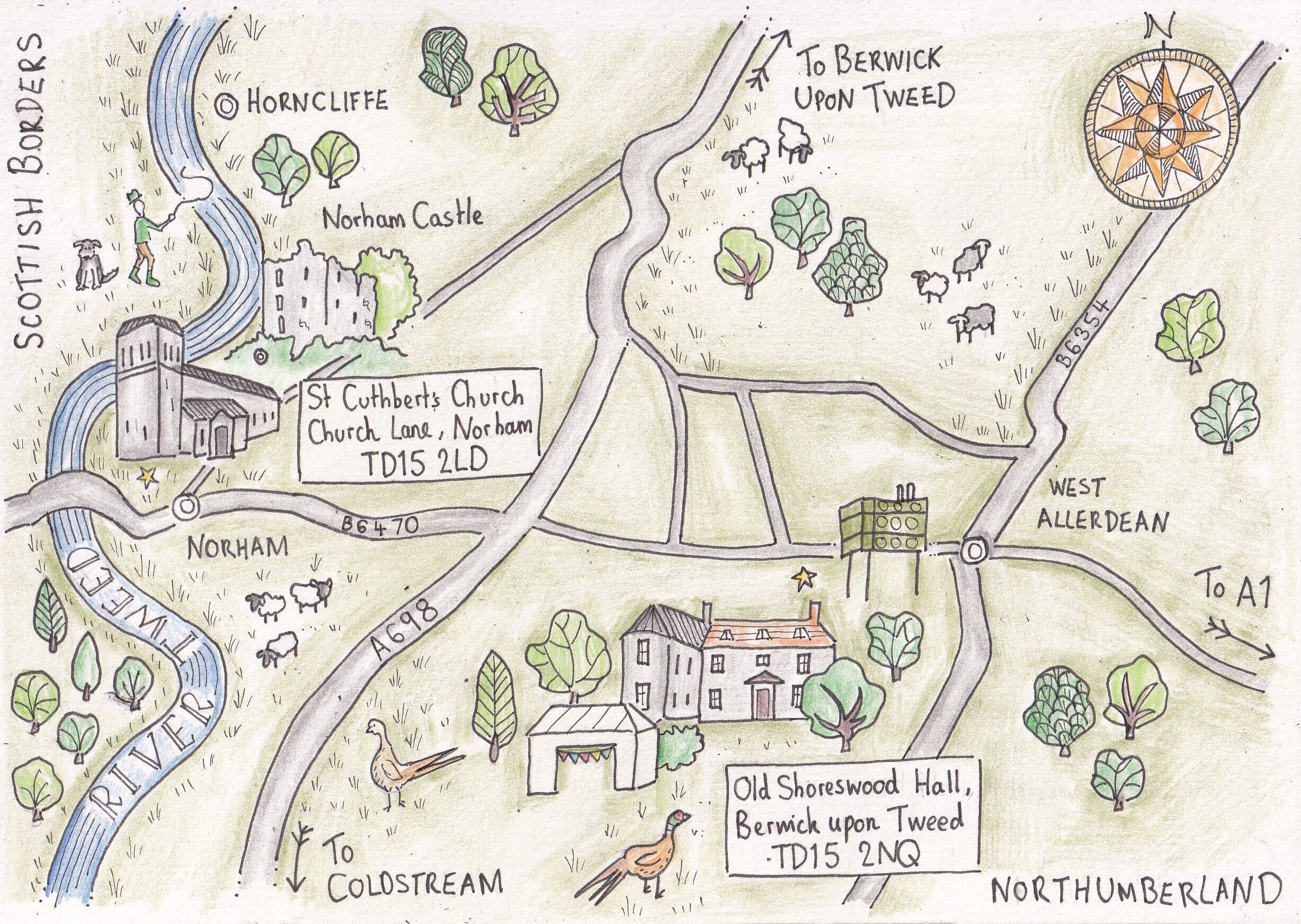 A5 Digital Download Custom Hand Drawn Colour Map - Etsy