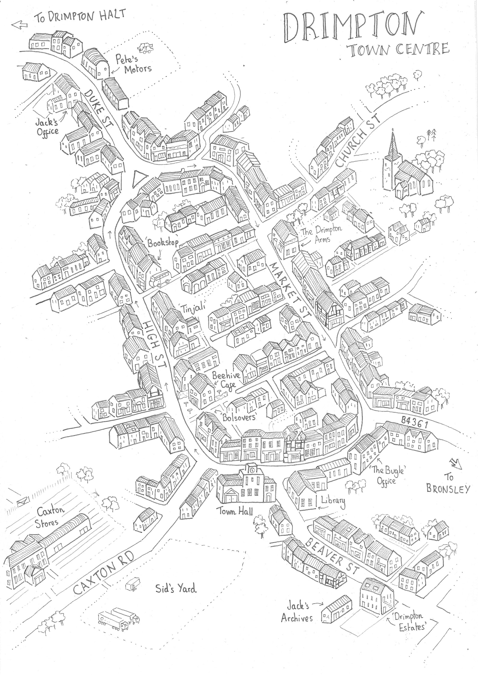 A4 Story and Historical Town Map // Map for Leaflets, Novels and Books ...