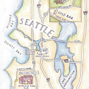 A5 Town and City Wedding and Event Map // Hand Drawn Urban Map ...