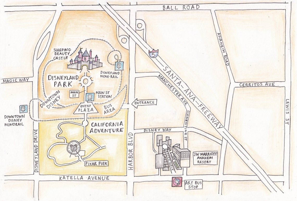 A5 Town and City Wedding and Event Map // Hand Drawn Urban Map ...