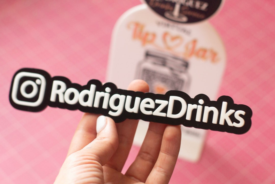 Acrylic Social Media Sign, Watermark Sign, Username, Photo, Follow Us ...