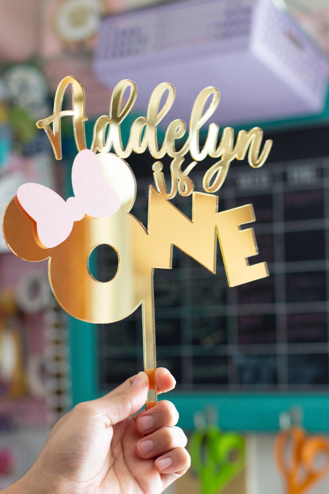 Acrylic Cake Toppers, Custom Cake Topper. Personalized Acrylic Gold ...