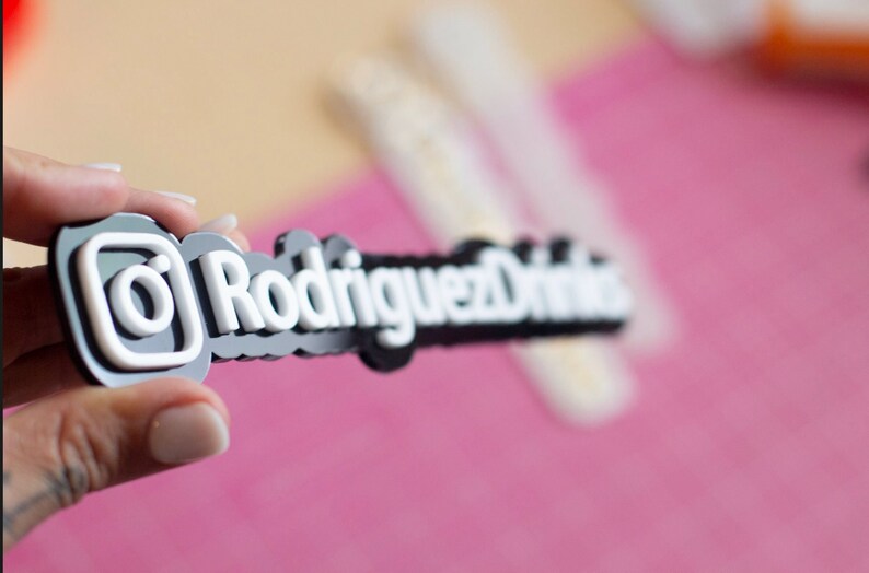 Acrylic Social Media Sign, Watermark Sign, Username, Photo, Follow Us ...