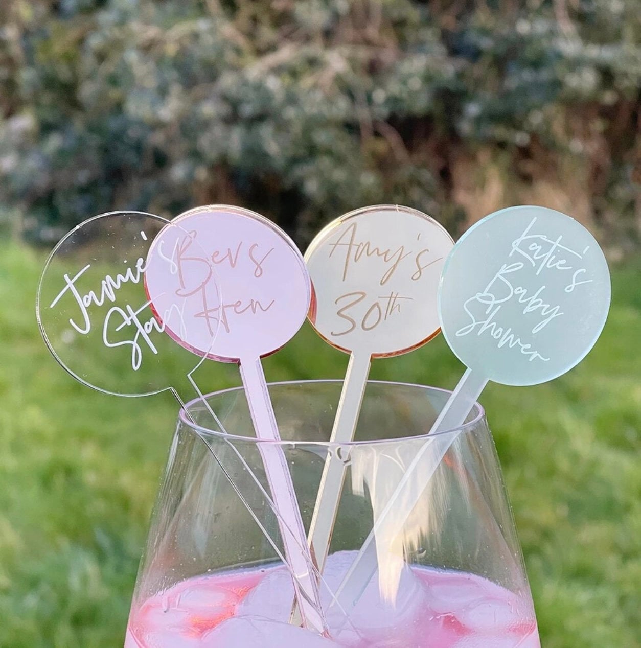 Stir Sticks Acrylic Drink Stirrers, Custom Wedding Birthday Drink Party ...