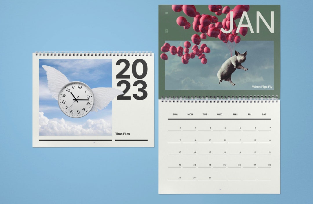 Time Flies Printable 2023 Funny Wall Calendar - Etsy