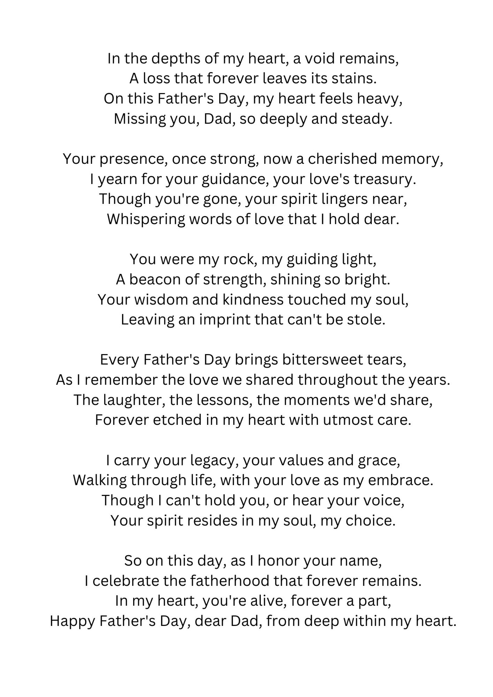 To a Dad in Heaven, Lost Dad Fathers Day Poem, Fathers Day Without Dad ...
