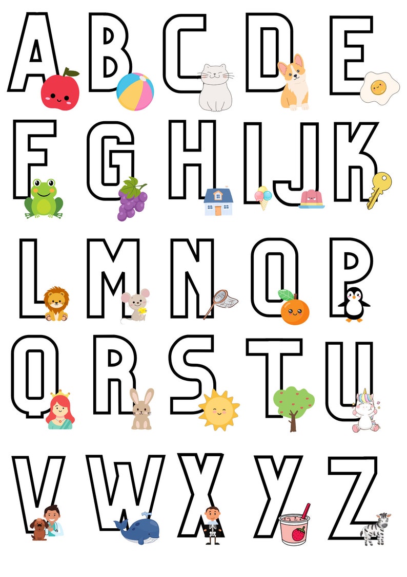 Learn Letters Printable Alphabet Posters . Pre School Learning, Toddler ...