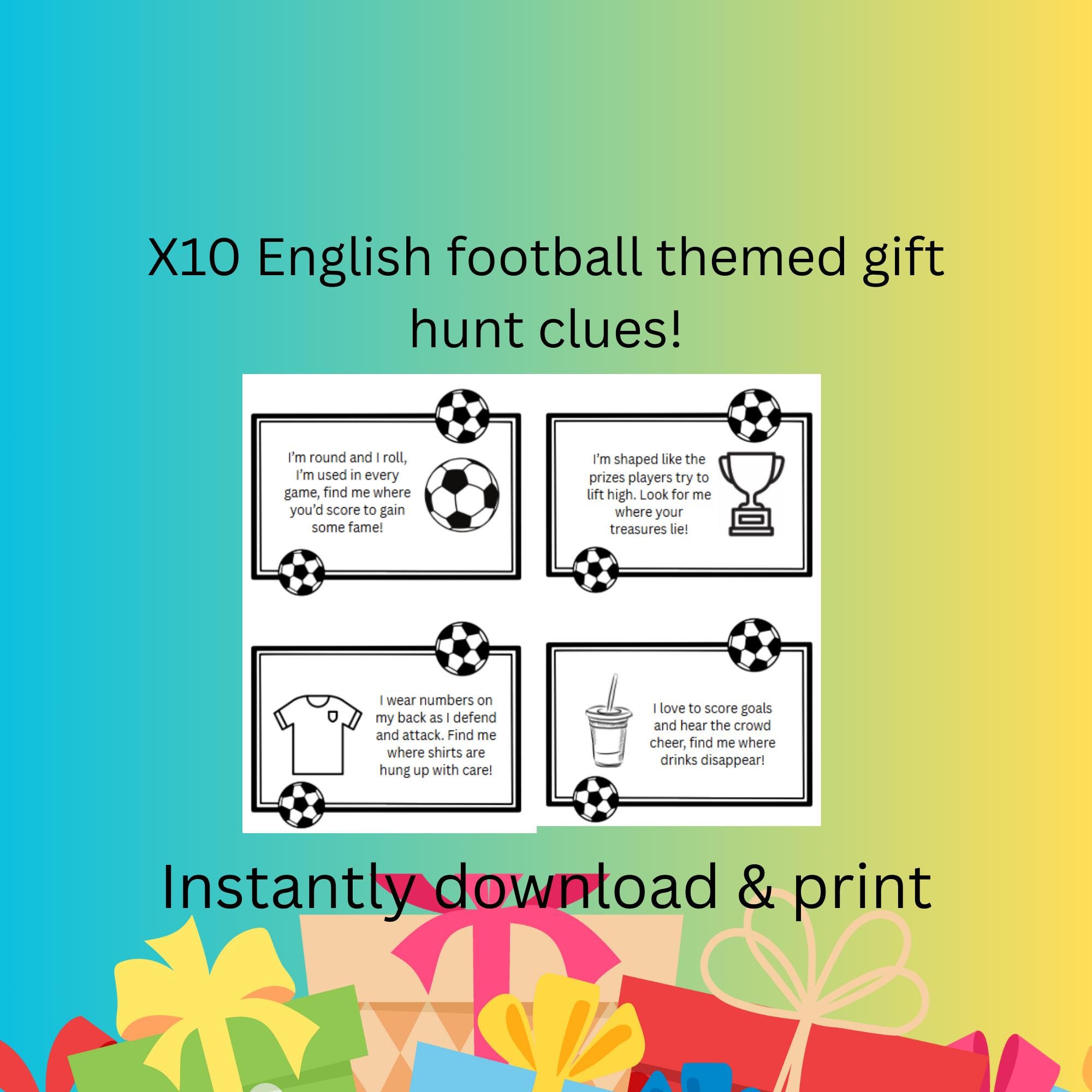 Football Birthday Treasure Hunt Clues: Indoor Scavenger Game (PDF ...