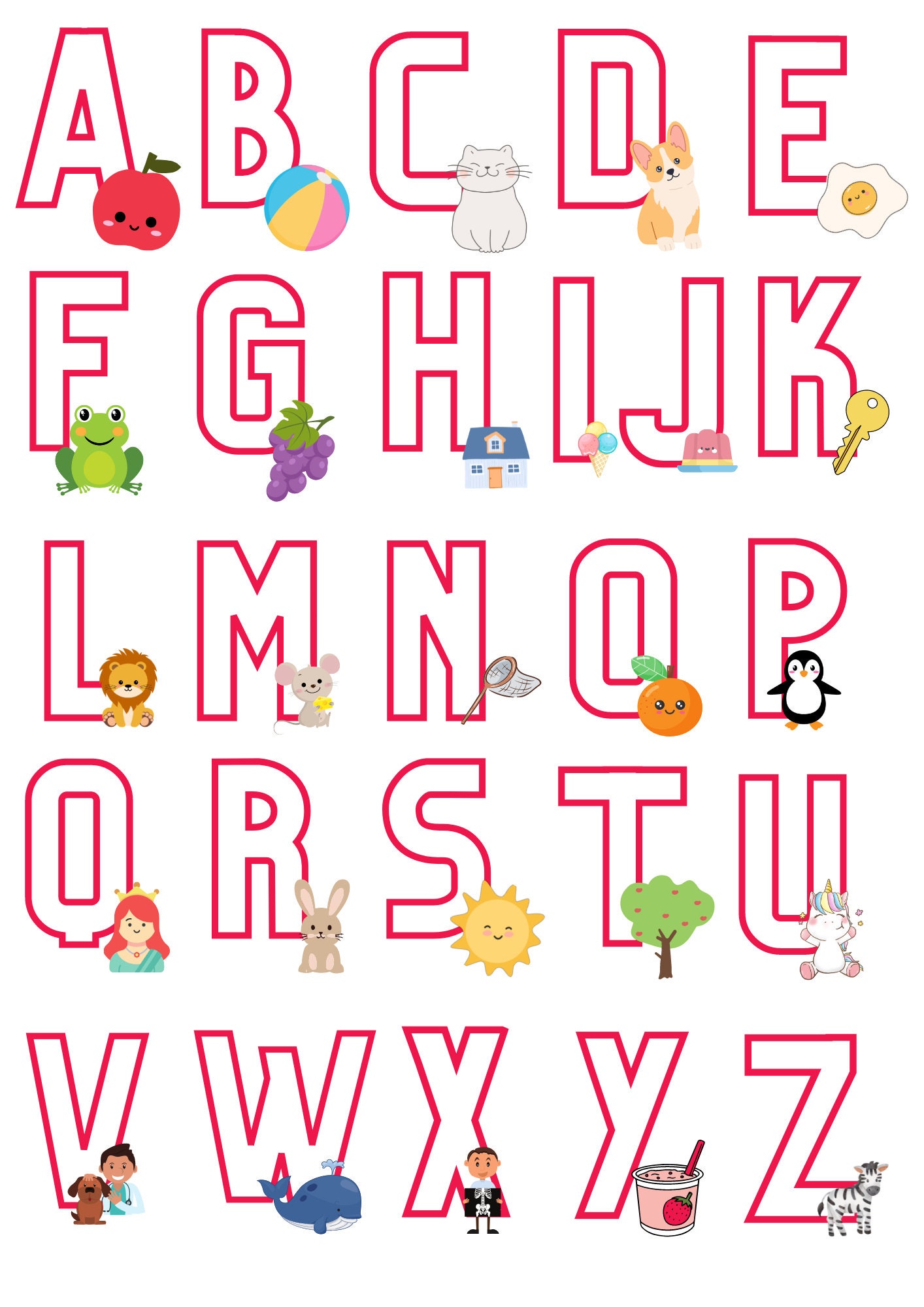 Learn Letters Printable Alphabet Posters . Pre School Learning, Toddler ...