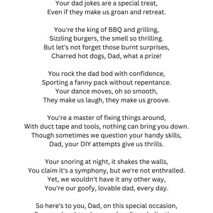 Funny Fathers Day Poem, Fathers Day Funny, Fathers Day Printable ...