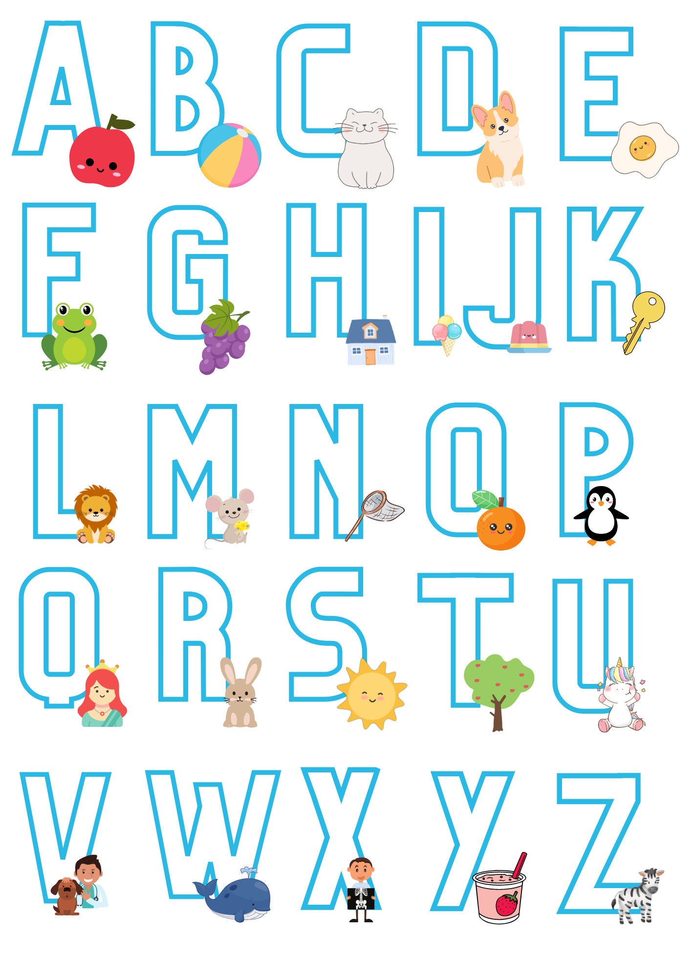 Learn Letters Printable Alphabet Posters . Pre School Learning, Toddler ...