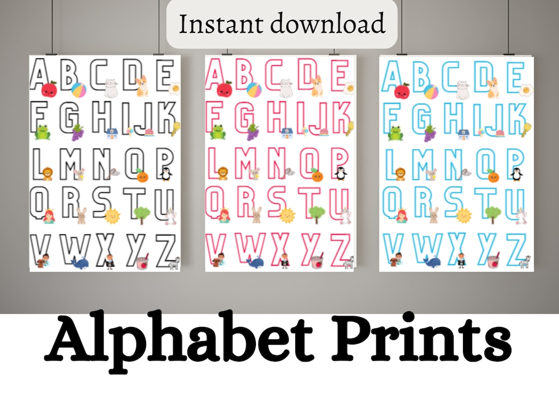 Printable ABC Coloring Pages: Homeschool Kindergarten Resource (instant ...