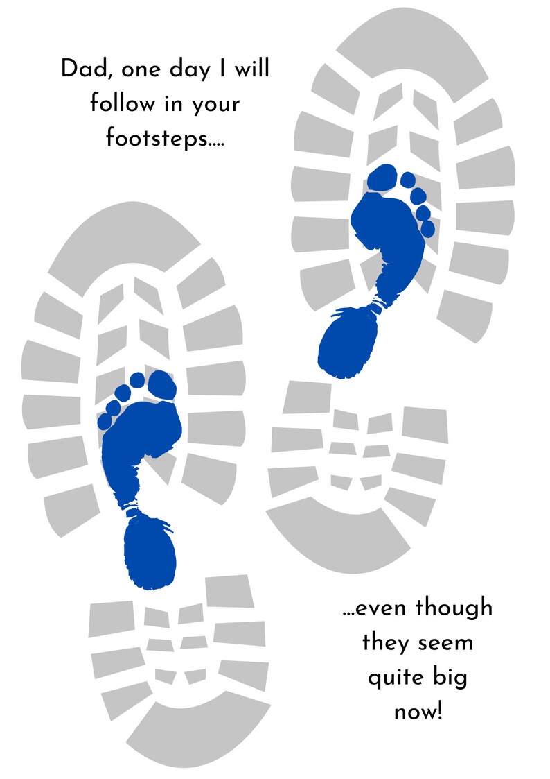 Following in Footsteps, Father's Day Printable, Dad Printable, Gift for ...