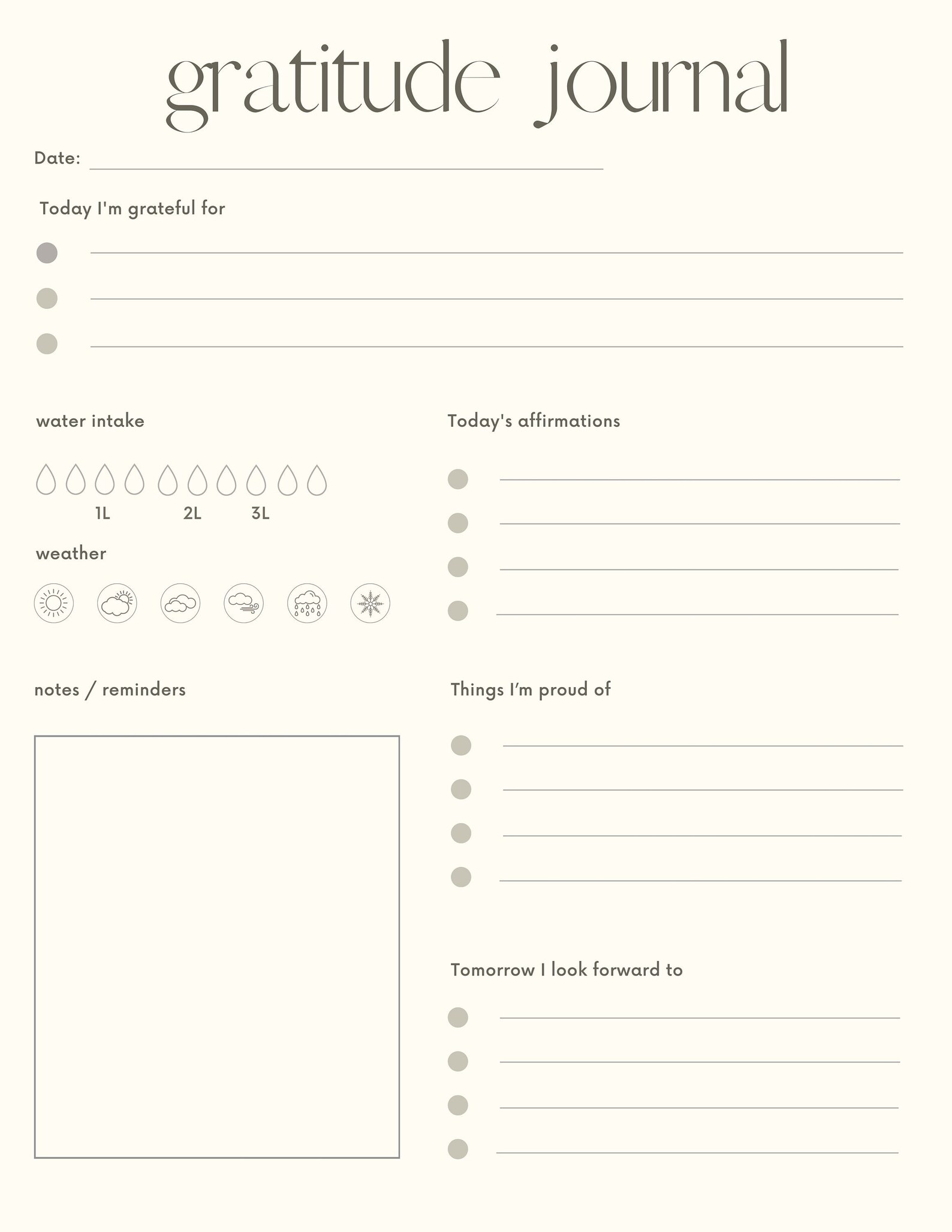 Printable Gratitude Journal, Self Care - Etsy