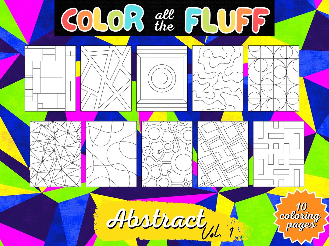 Absract and Geometrical Coloring Pages Digital and Printable for All ...