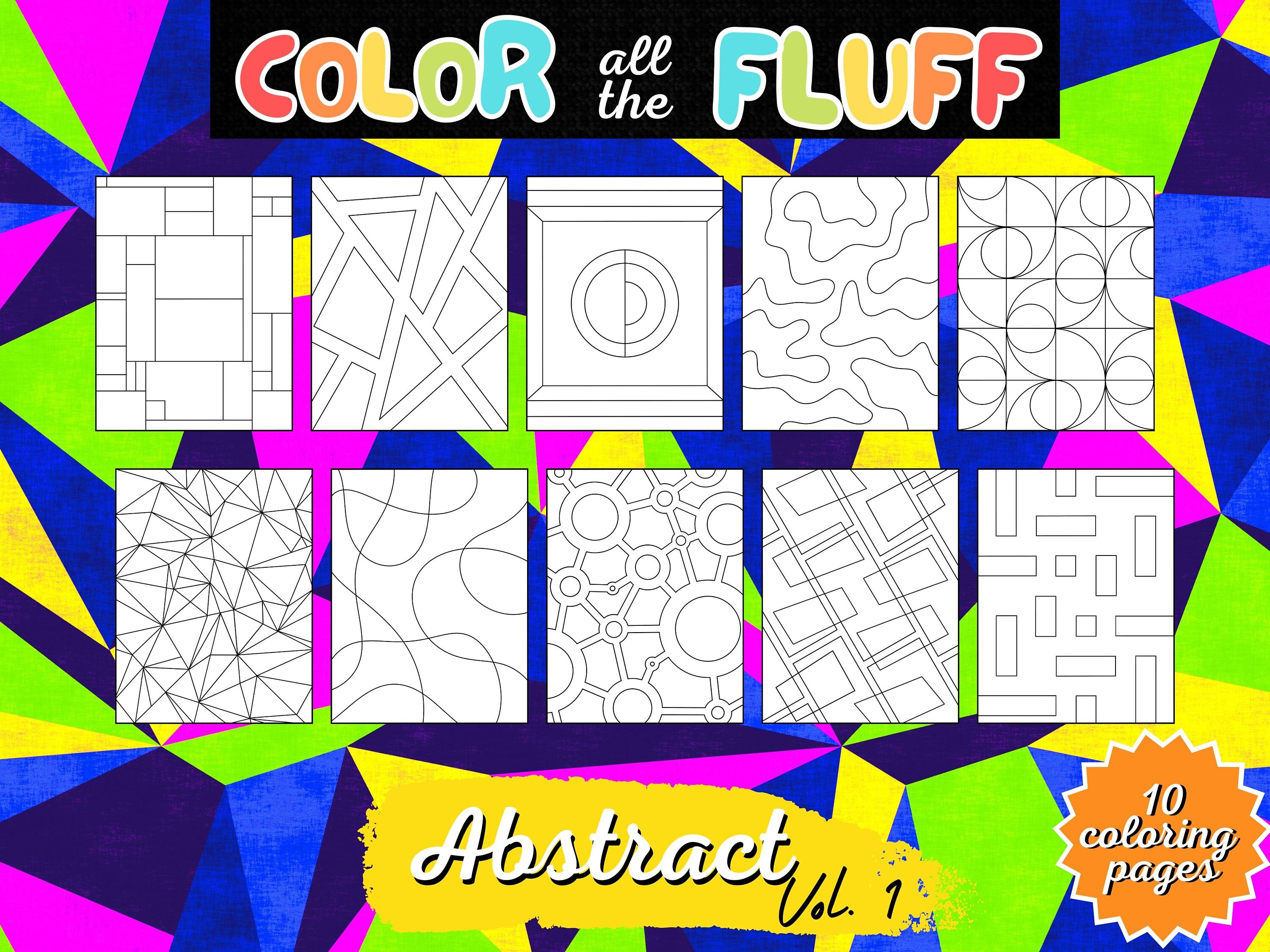 Absract and Geometrical Coloring Pages Digital and Printable for All ...