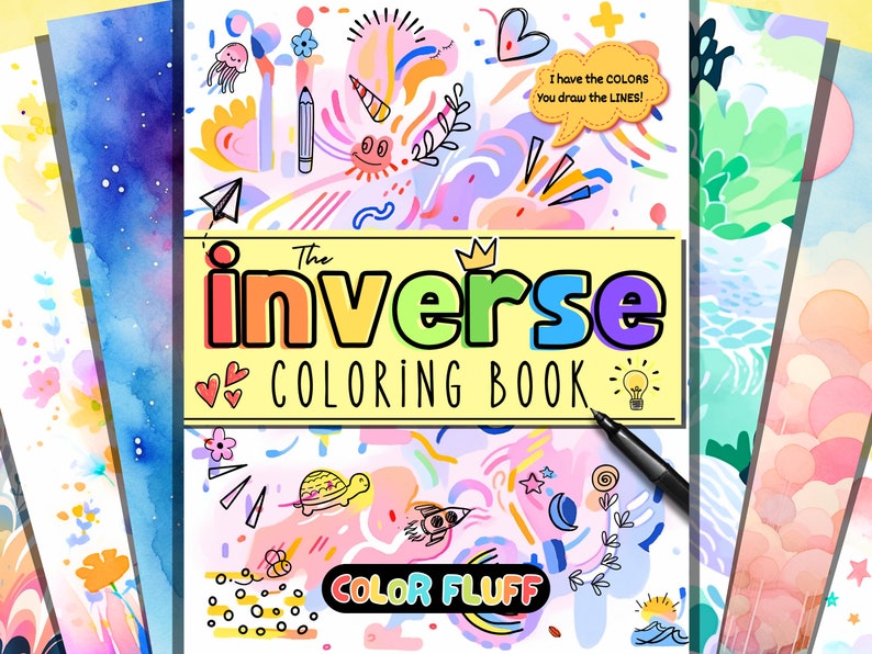 Inverse Coloring Book: Watercolor Designs for All Ages (digital ...
