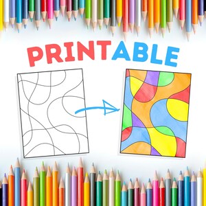 Absract and Geometrical Coloring Pages Digital and Printable for All ...