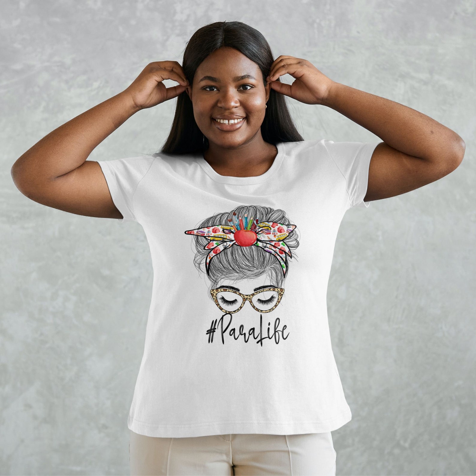 Para Life Png Digital Download, Paraprofessional Messy Bun Hair Png ...