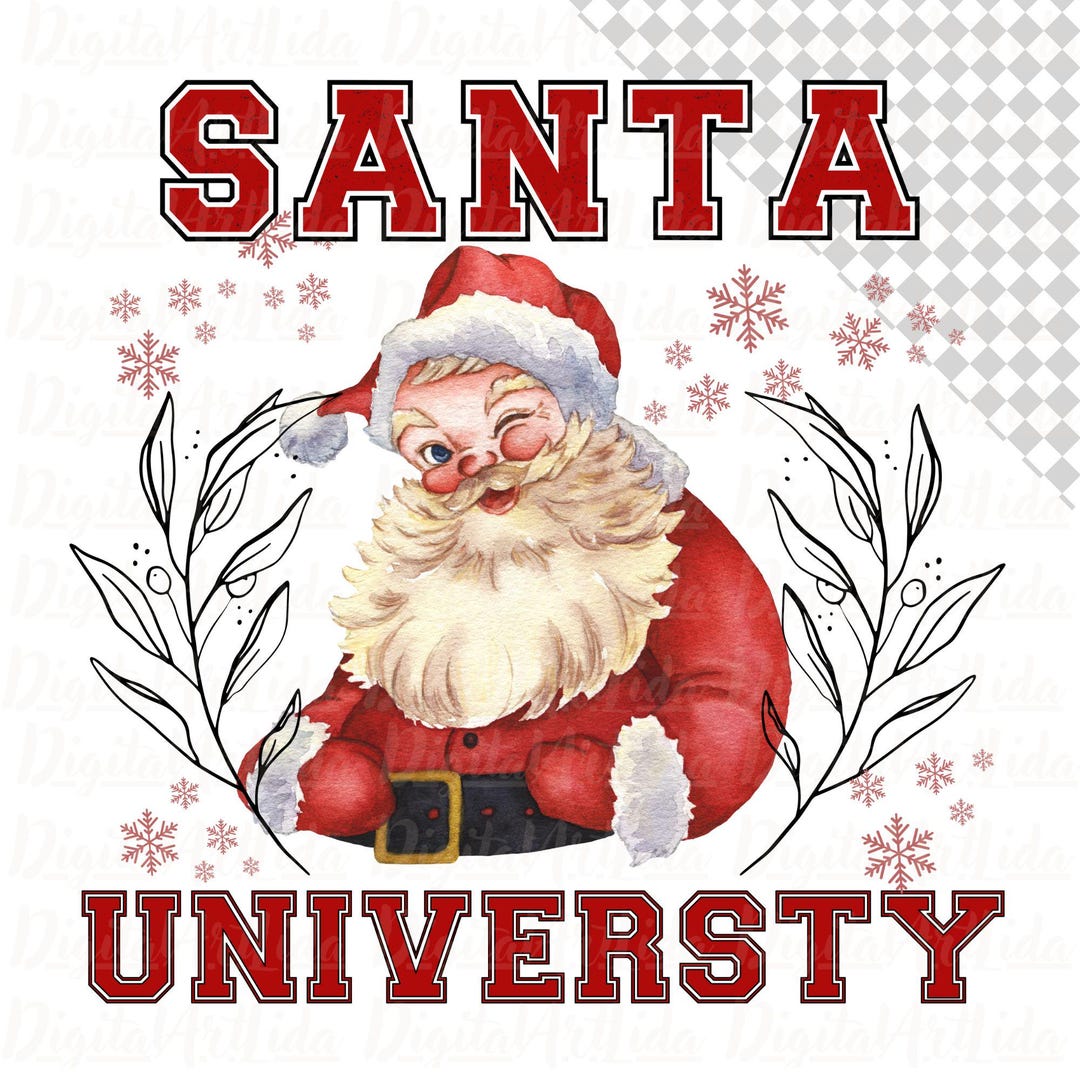Santa Universty PNG, Retro Christmas Png, Vintage Santa Png, Christmas ...